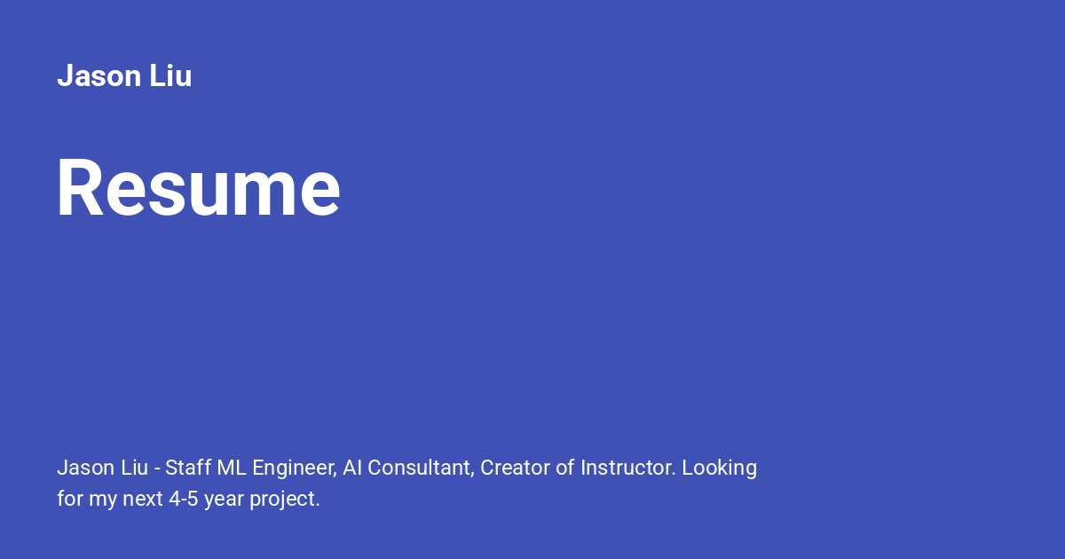 Resume - Jason Liu